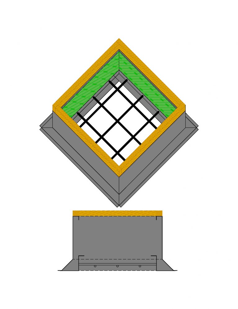 Canted Roof Curb w/ Burglas Bars - Complete Curbs