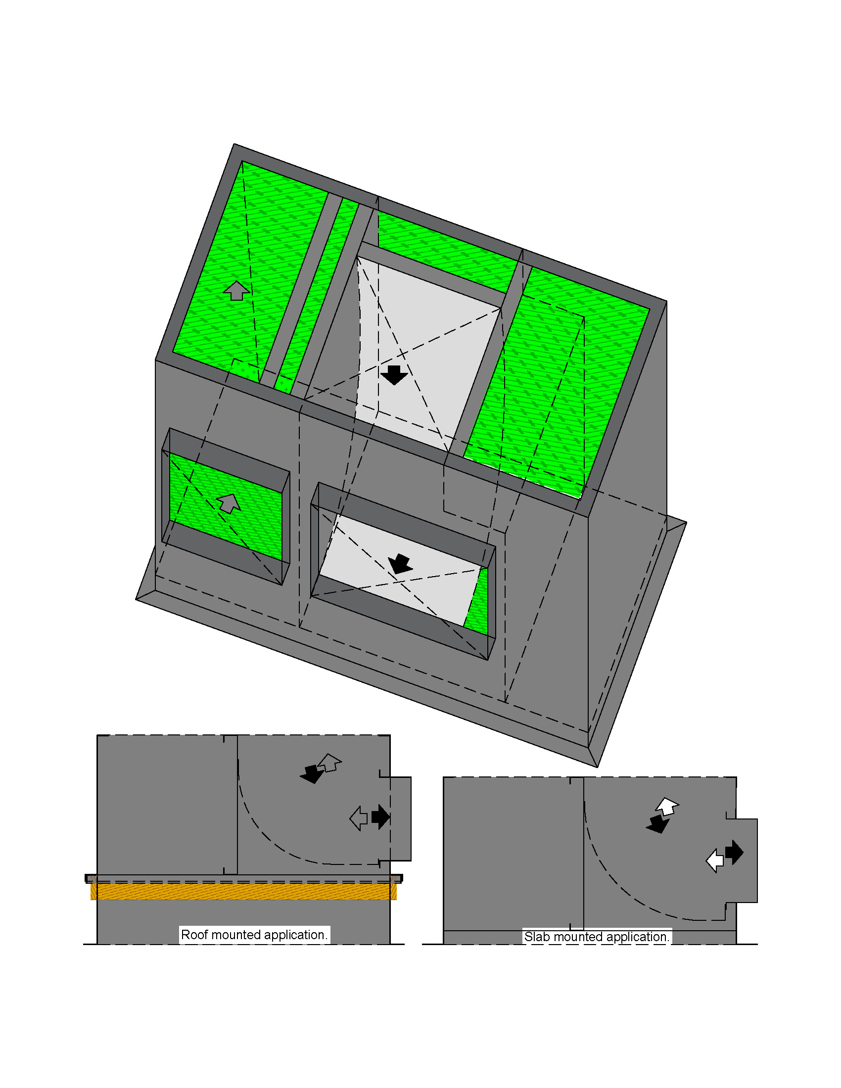 Horizontal Discharge Package curb - Complete Curbs