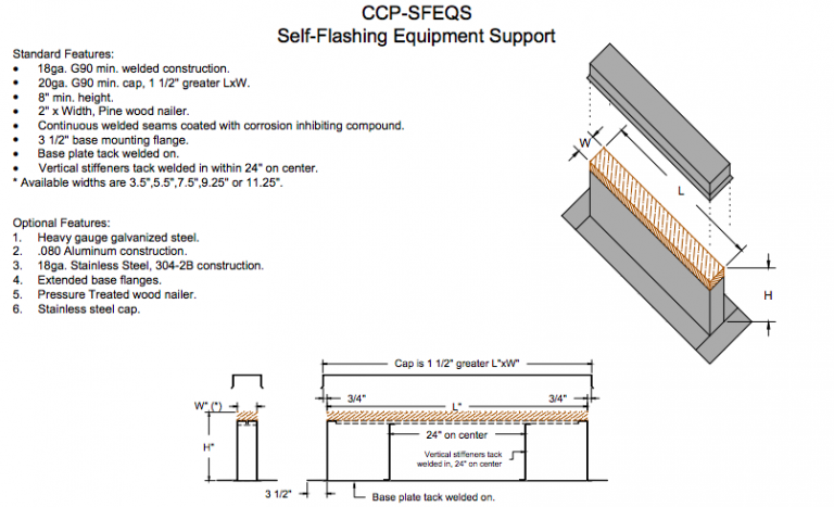 Self-Flashing Equipment Support - Complete Curbs